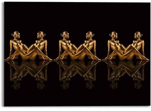 8714597611922 - Glasbild REINDERS Glasbild Frauen in Gold Symmetrie - Caleidoscoop schwarz (farbe bild(er) schwarz) B70cm H50cm Acrylglas Bilder