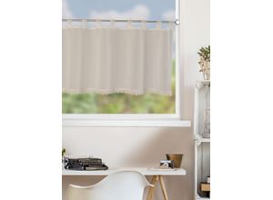 4043343680917 - Scheibengardine Mira Gr 1 weiß B140cm H50cm Obermaterial 100% Polyester Gardinen Schlaufenpanneaux