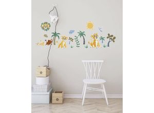 4036834345051 - Wandtattoo KOMAR Lion King Faraway Oasis - Größe 50 x 70 cm bunt Blumen & Gärten Disney Wald Folie Wandtattoos selbstklebend Wandsticker Kinderzimmer