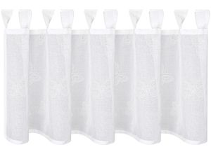4007863688846 - Scheibengardine Hania Gr 1 weiß (sanftes weiß weiß) B145cm H50cm Wirkware Polyester Gardinen SB-Schlaufenbistro HANIA
