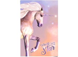 8714597556353 - Poster REINDERS Poster Einhorn Glitzer Bilder Gr B H 61 cm x 915 cm Einhorn 1 St rosa Poster