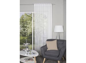 4056751479301 - Vorhang HOME WOHNIDEEN PANILIA Gr 4 weiß (wollweiß) B140cm H245cm Wirkware Polyester Gardinen Kombibandschal PANILIA mit Raschelspitze