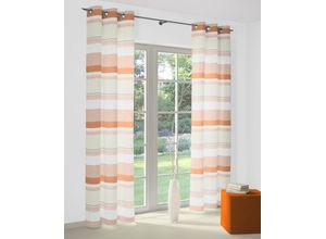 4004567054939 - Vorhang WIRTH Novara Gr 1 orange (terra) B135cm H145cm Jacquard Polyacryl Polyester Baumwolle Gardinen