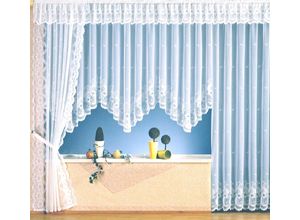 4005385825121 - Vorhang WECKBRODT Flensburg Gr 1 weiß B128cm H150cm Jacquard Polyester Gardinen Seitenschal Jacquard strukturiert halbtransparent Gardine Store
