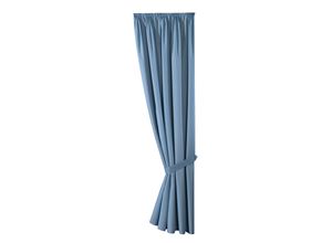 4005385839302 - Vorhang WECKBRODT Matteo Gr 1 blau B140cm H145cm Polyester Gardinen Satin bedruckt leichte Qualität mit Raffhalter Gardine Store