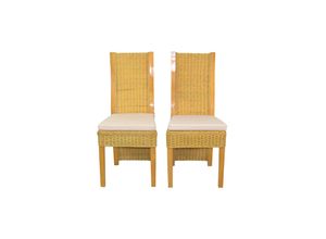 4046884070827 - möbel direkt online Rattanstuhl 2er-Set mit Sitzkissen
