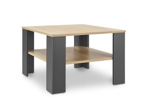 4260565526537 - Couchtisch mit Ablage 60x60x40 cm - Holz pflegeleicht robust - Moderner Beistelltisch für Zeitschriften & Fernbedienung - Grau   Holzoptik - Juskys