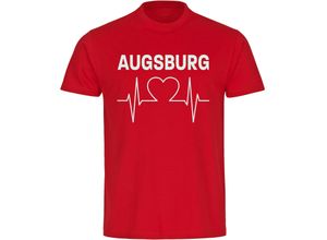 4068859101787 - multifanshop Kinder T-Shirt - Augsburg - Herzschlag - Druck weiß - Kind