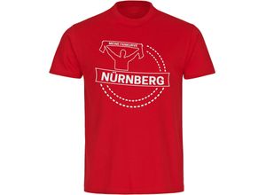 4068859142278 - multifanshop Kinder T-Shirt - Nürnberg - Meine Fankurve - Druck weiß - Kind