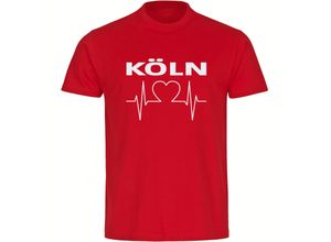 4068859110901 - multifanshop Kinder T-Shirt - Köln - Herzschlag - Druck weiß - Kind