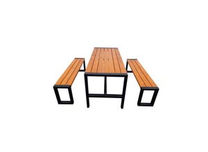 4012379600923 - Sitzgarnitur Sylt braun lackiert 2 Bänke+1 Tisch 4012379600923 - Sitzgarnitur Sylt braun lackiert 2 Bänke+1 Tisch