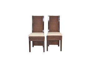 4046884070834 - möbel direkt online Rattanstuhl 2er-Set mit Sitzkissen