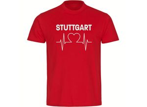 4068859117757 - multifanshop Kinder T-Shirt - Stuttgart - Herzschlag - Druck weiß - Kind