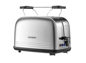 4260677793070 - Steinborg 2 Scheiben Edelstahl Toaster mit Brötchenaufsatz Krümelschublade 850W