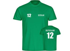 4068859259020 - multifanshop Kinder T-Shirt - Deutschland - Trikot Nummer 12 - Druck weiß - Kind
