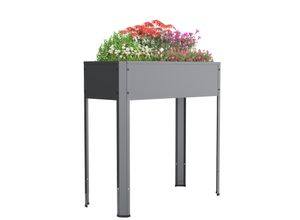4051814447280 - Metall Hochbeet rechteckig stehender Pflanzkasten Blumenkasten für Garten Terrasse Balkon Blumentopf H 88 x B 80 x T 35 cm Balora L