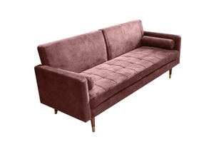 4251561902203 - riess-ambiente Schlafsofa COUTURE - 196cm altrosa Microvelours 3-Sitzer Couch Bettfunktion ink Kissen