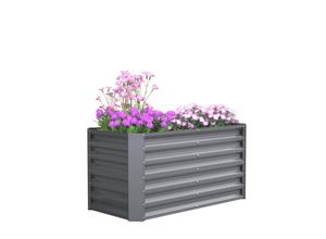 4051814447150 - Metall Hochbeet rechteckig stehender Pflanzkasten Gartenbeet für Garten Terasse Pflanzbeet H 60 x B 120 x T 60 cm Galdo L