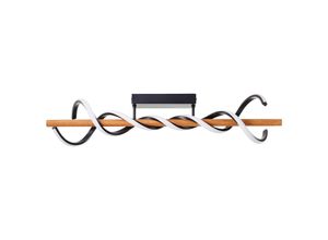4004353430114 - LED Deckenleuchte Amalia 80 cm 5200 lm 3000K dimmbar Holz schwarz braun 4004353430114 - LED Deckenleuchte Amalia 80 cm 5200 lm 3000K dimmbar Holz schwarz braun
