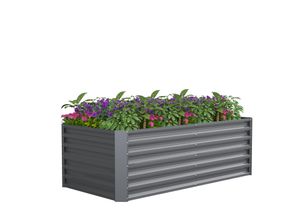 4051814447136 - Metall Hochbeet rechteckig stehender Pflanzkasten Gartenbeet für Garten Terasse Pflanzbeet H 60 x B 180 x T 90 cm Galdo XL