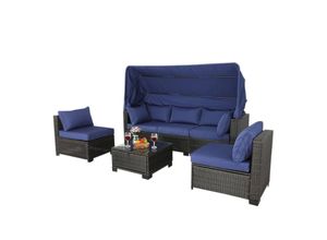 4255701933577 - Outdoor Sofa Eleni Braun Blau