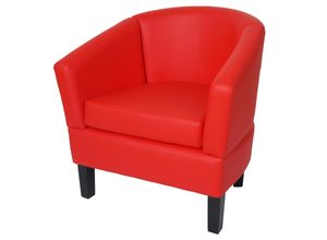 4057651771052 - Lounge-Sessel MCW-O17 Sessel Clubsessel Cocktailsessel MVG-zertifiziert Kunstleder ~ rot