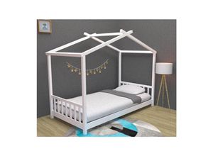 4255701930620 - Hausbett Weiß 90 x 200 cm 4255701930620 - Hausbett Weiß 90 x 200 cm