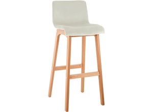 4255716369873 - Barhocker mit Lehne Hover Barstuhl Holz Natura gepolstert mit Samtbezug Tresenstuhl 77cm Sitzhöhe