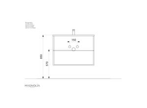 4251982676486 - POSSEIK Waschbecken mit Unterschrank HOMELINE 80 eiche gold 810 x 460 x 610 cm