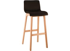 4255716369934 - Barhocker mit Lehne Hover Barstuhl Holz Natura gepolstert mit Samtbezug Tresenstuhl 77cm Sitzhöhe 4255716369934 - Barhocker mit Lehne Hover Barstuhl Holz Natura gepolstert mit Samtbezug Tresenstuhl 77cm Sitzhöhe