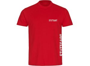 4068859087876 - multifanshop Kinder T-Shirt - Stuttgart - Brust & Seite - Druck weiß - Kind