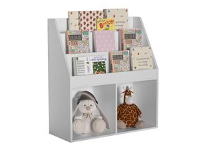 4051814439919 - Holzregal platzsparendes Kinder Regal Maße H 80 x B 73 x T 30 cm Elegantes Regal stehend Aufbewahrungsbox Bücherregal Aufbewahrungsregal - Besira M