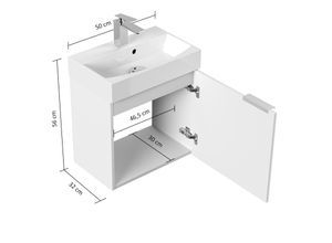 4251982674062 - POSSEIK Waschbecken mit Unterschrank CUBI SLIMLINE grafit 500 x 318 x 563 cm