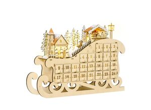 0012536984761 - Adventskalender Zum Befüllen 24 Schubladen Fächer Weihnachtskalender Mit Led-Lichtern Schlitten-Form Weihnachtsdekoration Diy 45 X 10 X 31 Cm 0012536984761 - Adventskalender Zum Befüllen 24 Schubladen Fächer Weihnachtskalender Mit Led-Lichtern Schlitten-Form Weihnachtsdekoration Diy 45 X 10 X 31 Cm