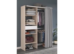 3170720608330 - Kleiderschrank mit Vorhang Bari 2 Akazie