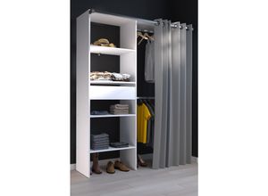 3170720610869 - Kleiderschrank mit Vorhang Bari 1 Weiß