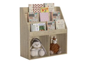 4051814439926 - Holzregal platzsparendes Kinder Regal Maße H 80 x B 73 x T 30 cm Elegantes Regal stehend Aufbewahrungsbox Bücherregal Aufbewahrungsregal - Besira M
