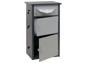4057651769547 - Paketkasten MCW-O51 Paketbox Paketfach Paketstation Briefkasten 3 Fächer Stahl 89x49x38cm ~ dunkelgrau hellgrau