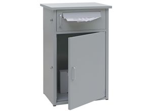 4057651769370 - Paketkasten MCW-O51 Paketbox Paketfach Paketstation Briefkasten 2 Fächer Stahl 78x49x38cm ~ hellgrau