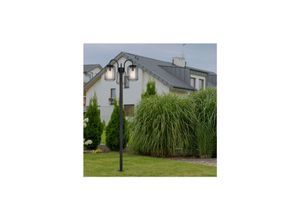9007371469130 - - Stehlampe Laterne Außenlampe Retro Wegeleuchte Edelstahl Terrassenlampe wetterfest Gartenleuchte Metallstäbe schwarz 3x E27 Fassungen DxH