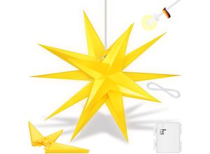4260751948198 - KESSER® Leuchtstern 3D LED Weihnachtsstern mit Timer für innen und außen Adventsstern Beleuchtet hängend Stern + Warmweiß Licht Gelb   mit Timer   4260751948198 - KESSER® Leuchtstern 3D LED Weihnachtsstern mit Timer für innen und außen Adventsstern Beleuchtet hängend Stern + Warmweiß Licht Gelb   mit Timer