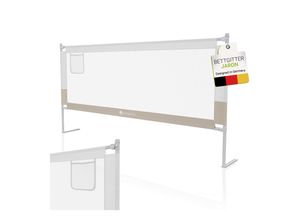 4262437183893 - Baby Bettgitter Jaron 200 cm - höhenverstellbar kombinierbar - Bett Rausfallschutz - Beige