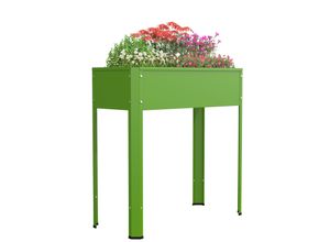 4051814447273 - Metall Hochbeet rechteckig stehender Pflanzkasten Blumenkasten für Garten Terrasse Balkon Blumentopf H 88 x B 80 x T 35 cm Balora L