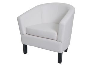 4057651771076 - Lounge-Sessel MCW-O17 Sessel Clubsessel Cocktailsessel MVG-zertifiziert Kunstleder ~ weiß