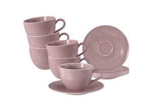 4262517044366 - Milchkaffeetassen mit Untertassen Beat Color Glaze 350 ml 6er Set