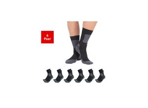 9010497088062 - 6er Pack Allround-Sportsocken hoch unisex   schwarz   Größe 43-46