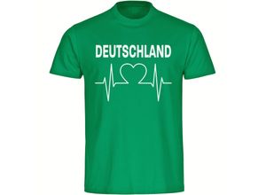 4068859258245 - multifanshop Kinder T-Shirt - Deutschland - Herzschlag - Druck weiß - Kind