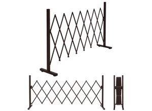4057651604794 - Alu Absperrgitter MCW-K56 Scherengitter Schutzgitter Zaun ausziehbar schwenkbar Stahl 103x31-200x31cm braun