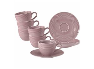 4262517044298 - Kaffeetassen mit Untertassen Beat Color Glaze 260 ml 6er Set