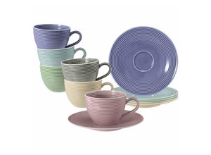 4262517044304 - Kaffeetassen mit Untertassen Beat Color Glaze 260 ml 6er Set